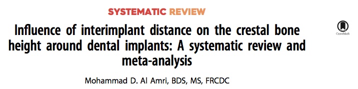 Interimplant distance和crestal bone height之關係的系統性回顧—Al Amri(2016) | yehc